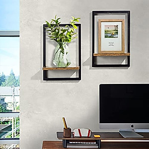 ZGZD Decorative Floating Shelves Wall Mounted Cube Storage Shelf for Home Decor, Set of 2, 4” Deep