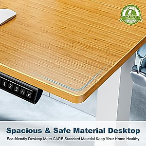 Standing Desk, Electric Standing Desk Adjustable Height, Ergonomic Adjustable Desk with Memory Preset, Computer Desk Stand Up Desk with T-Shaped Bracket Suitable for Home Office, 48 * 24-Natural