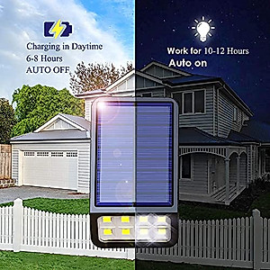 LOHAS LED Solar Fence Lights Outdoor, IP65 Waterproof Solar Deck Lights, Super Bright 6000K Solar Wall Lights, Auto On/Off Solar Lights, Ideal for Patio, Front Door, Backyard, Garage, Garden, 4 Pack
