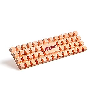 icepc M.2 Heatsink for PS5 2280 SSD Pure Copper Heatsink Kit Cooler Heat Sink with Silicone Based Thermal Pad for Cooling M.2 SSD NGFF SSD NVME SSD(70x20x4mm)