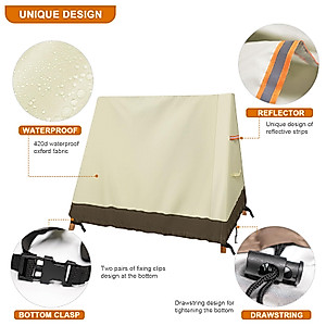 Outdoor Hammock Swing Cover A Frame 420D Waterproof Patio Porch Swing Chair Cover UV Resistant Weather Protector Patio Furniture Cover 72x67x55 Inch, Beige