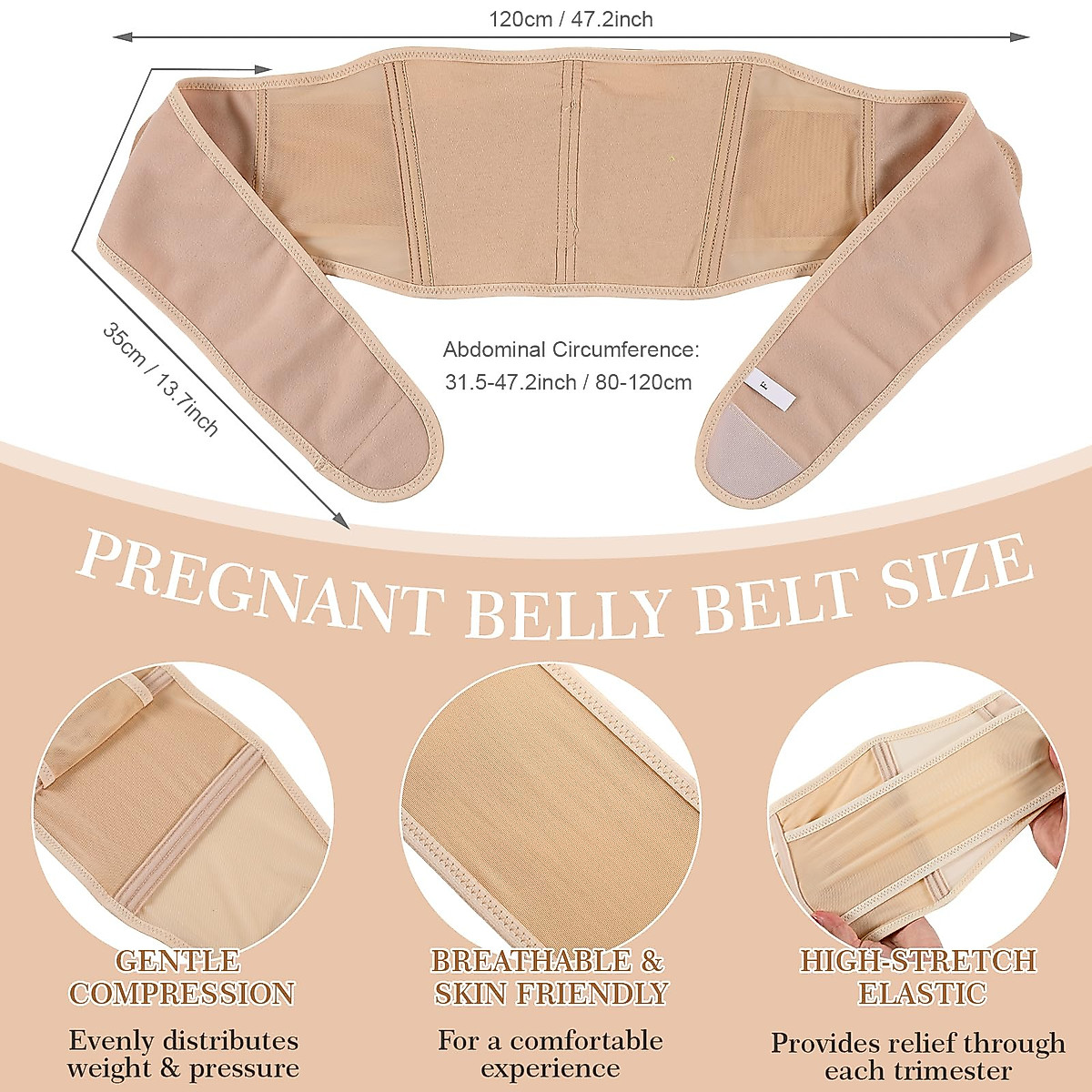 Wesiti 2 Pcs Pregnancy Pillow for Pregnant Women Sleeping and Adjustable Belly Band for Pregnant Women Maternity Body Pillow Support for Back, HIPS, Legs, Side Sleeping Postpartum