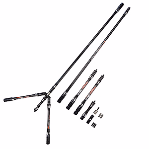 SHARROW 5 Inch 10 Inch 30 Inch Archery Stabilizer Balance Bar Set Detachable Pure Carbon Fiber Vibration Dampene Recurve Bow Accessory Hunting (Silver)