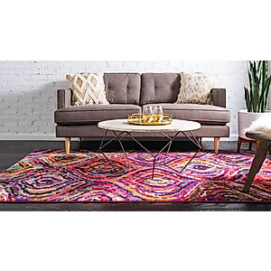Unique Loom Estrella Collection Colorful, Abstract, Geometric, Gradient, Modern Area Rug, 5 ft x 8 ft, Multi/Pink