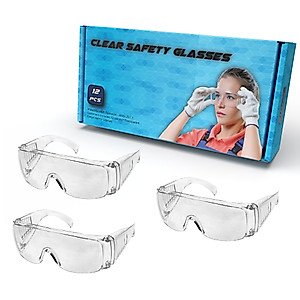 3 Pack | OTG Safety Glasses | Over Eyeglasses | Anti-Fog & Scratch Resistant | Impact & Scratch Resistant