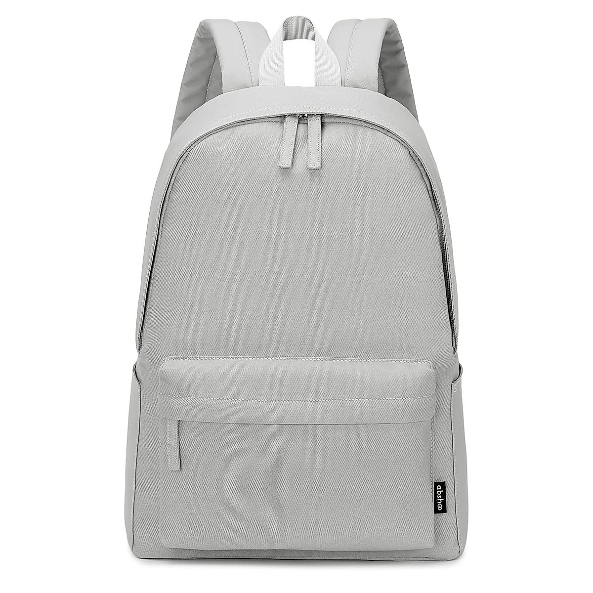 abshoo Lightweight Casual Unisex Backpack for School Solid Color Boobags (Light Grey)