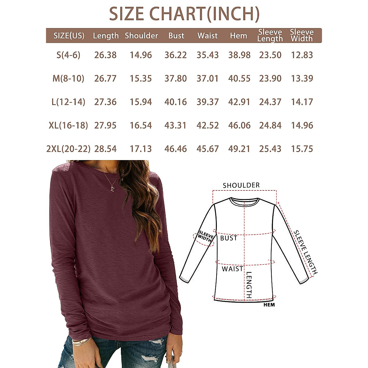 AUTOMET Spring Tops Womens Long Sleeve Shirts Workout Plus Size Tees Fall Outfits Clothes 2025 01pink L