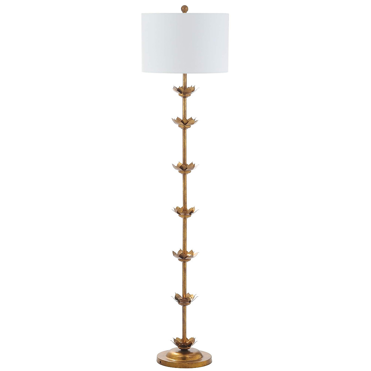 Safavieh FLL4003A Lighting Collection Landen Leaf 63.5" Antique Gold Floor Lamp