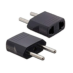 Prterewy American (Flat) USA US to European (Round) Russia France Germany Adapter, Power Converter Travel Adapter, Outlet Plug Adapter(10 Pack Euro Plug)