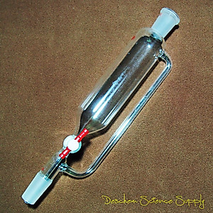 Deschem 250ml.24/40,Glass Pressure Equalizing Additonal Funnel,with PTFE Stopcock