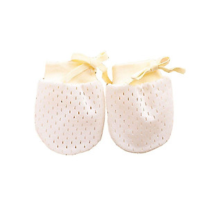 Aijian Pack of 6 Baby Mesh Gloves Cotton No Scratch Mittens for Unisex (3Colors/0-6Months)