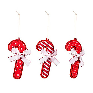 Mini Christmas Tree Decoration Kits, Red Felt Christmas Tree Ornament Kits, Christmas Tree Decoration Includes Hanging Stockings Cane Glove for Christmas Tree Decorations Wynott