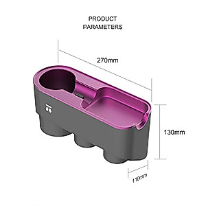 SATUO Hair Dryer Holder for Dyson, Storage Rack for Dyson Supersonic Hair Dryer, Organizer for Curler, Diffuser and Two Nozzles (Fuchsia)