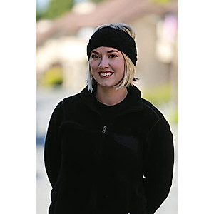 HEAVENLY HIMALAYAN Head Band - 100% Handmade, Soft Nepal Wool - Support Moms in Ethically Made Business - Thick Extra Wide Winter & Summer Fabric Ear Warmers Headbands for Women - Black Head Wrap