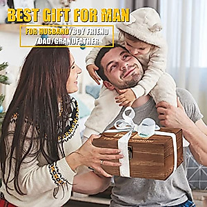 Gifts for Men Dad Husband Christmas, Whiskey Stones Set Whiskey Glasses Set of 2 Large XL Stainless Steel Balls Unique Anniversary Drinking Gift Set Bourbon Gift for Him Uncle Grandpa Boyfriends