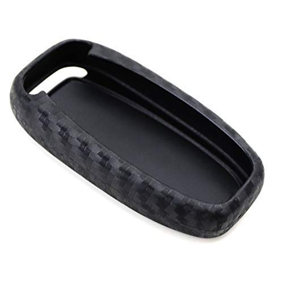 iJDMTOY Carbon Fiber Pattern Soft Silicone Key Fob Cover Case Compatible with Audi A3 A4 A5 A6 A7 A8 Q3 Q5 Q7 TT Gen1 Smart Key