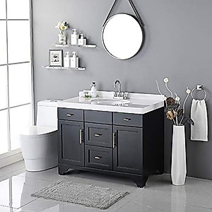 4 Inch 2 Handle Centerset Chrome Lead-Free Bathroom Faucet, Swivel Spout with Copper Pop Up Drain and 2 Water Supply Lines, BF015-1-C