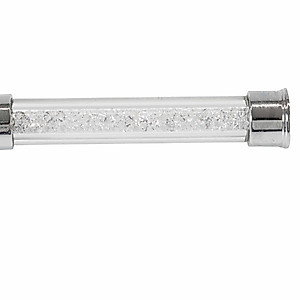 Crystal-Filled Bottle Opener, Glass Handle, Stainless Steel, Gift Box, For Glamorous Home Bar or Kitchen, Silver, 5", Sold Individually