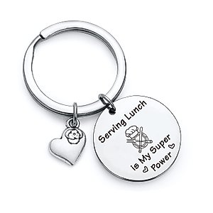 NOTHERS RSZOTW Lunch Lady Day Keychain School Lunch Lady Keychain Cafeteria Staff Jewelry Lunch Lady Jewelry Cafeteria Staff Gift Lunch Server Keychain