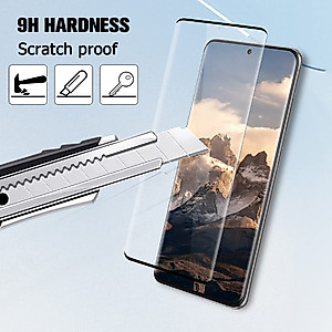 Geviaho [2+2 Pack] Galaxy S20 Screen Protector with Camera Lens Protector, Fingerprint Unlock Support, 9H Tempered Glass, 3D Full Coverage Scratch Resistant, for Samsung Galaxy S20 6.2 Inch