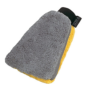 Carrand 40310 3-in-1 Waterproof Microfiber Car Wash Mitt , Yellow