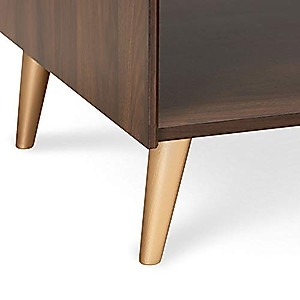 Baxton Studio Landen Coffee Tables, Walnut Brown/Gold