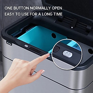 MFCHY Smart Sensor Trash Can Stainless Steel Rectangle Trash Bin High Foot Rubbish Bin Kitchen Sorting Garbage Can Automatic Waste Bin