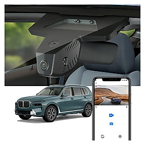 Fitcamx Amazing OEM Look Car DVR Video Recorder WiFi 2160P Contorl by APP Dash Cam Compatible with BMW X7 G07 1st Gen Facelift 2023 2024 (Color : Black, Size : 4K Front Cam 64GB)