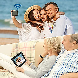 Digital Picture Frame 8 Inch WiFi Digital Photo Frame IPS HD Touch Screen Smart Cloud Photo Frame with 8GB Storage, Auto-Rotate, Easy Setup to Share Photos or Videos Remotely via AiMOR APP