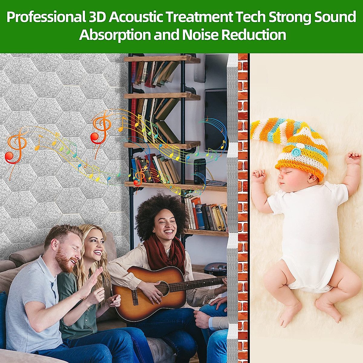 12 Pcs Acoustic Panels,Self-adhesive Sound Dampening Panels, 12 X 10.5 X 0.4 In Sound Proof Foam Panels,High Density Sound Proofing Padding for Wall, Acoustic Treatment for Studio, Home (grey)