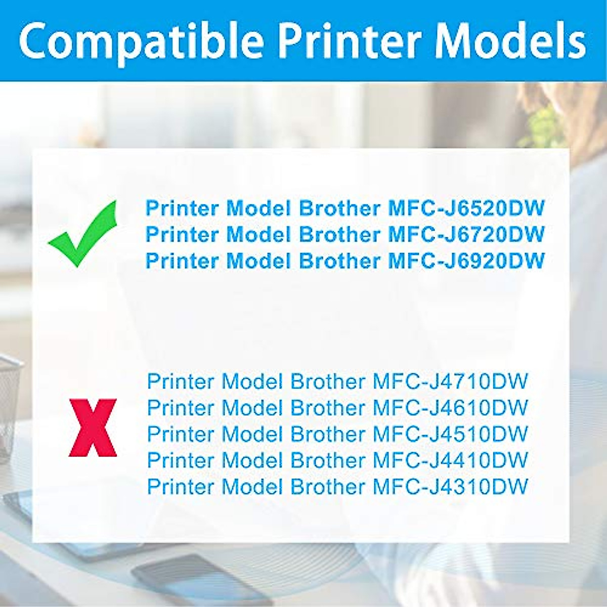 LCL Compatible Ink Cartridge Replacement for Brother LC109 LC109BK LC105 XXL 2400 Pages Super High Yield MFC-J6520DW J6720DW J6920DW (4-Pack Black )