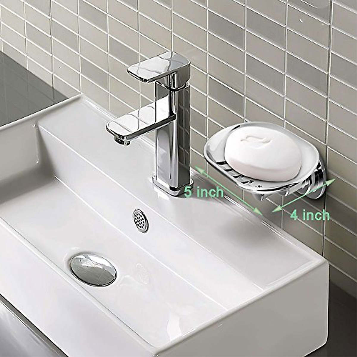 BOPai Elegant Suction Soap Dish for Shower, Powerful Vacuum Suction Cup Soap Holder, Bathroom Kitchen…