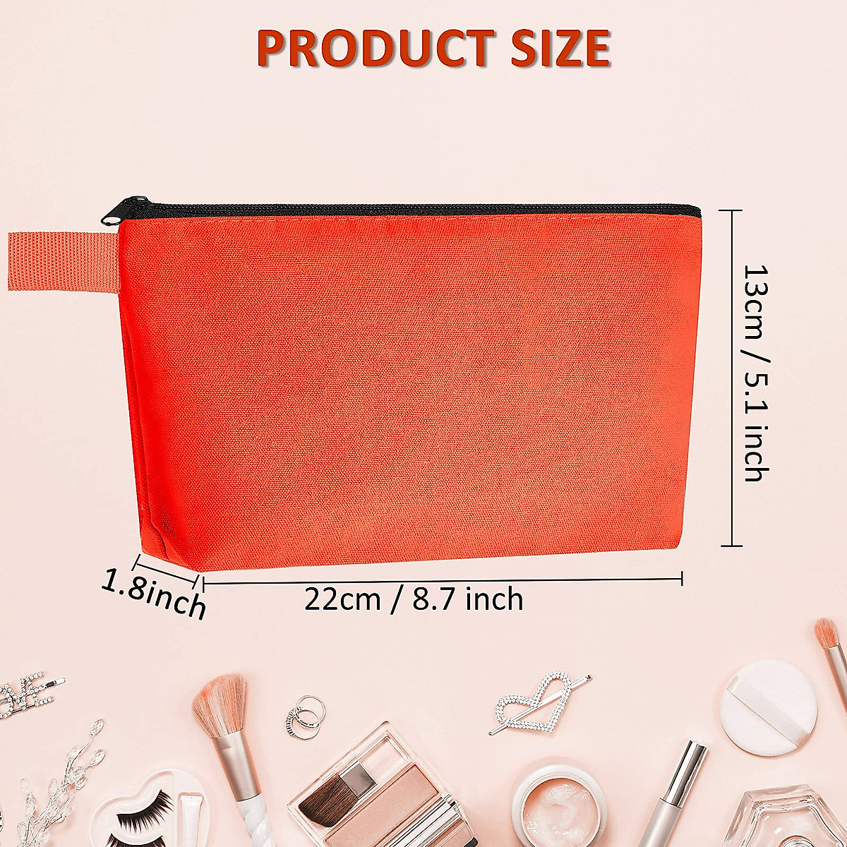 Saintrygo 10 Pieces Canvas Makeup Bags Bulk for Women Travel Cosmetic Organizer Plain Storage Pouch Multi-Purpose Blank Travel Toiletry DIY Craft Bags with Zipper(Pastel,8.7 x 5 x 1.8 Inch)