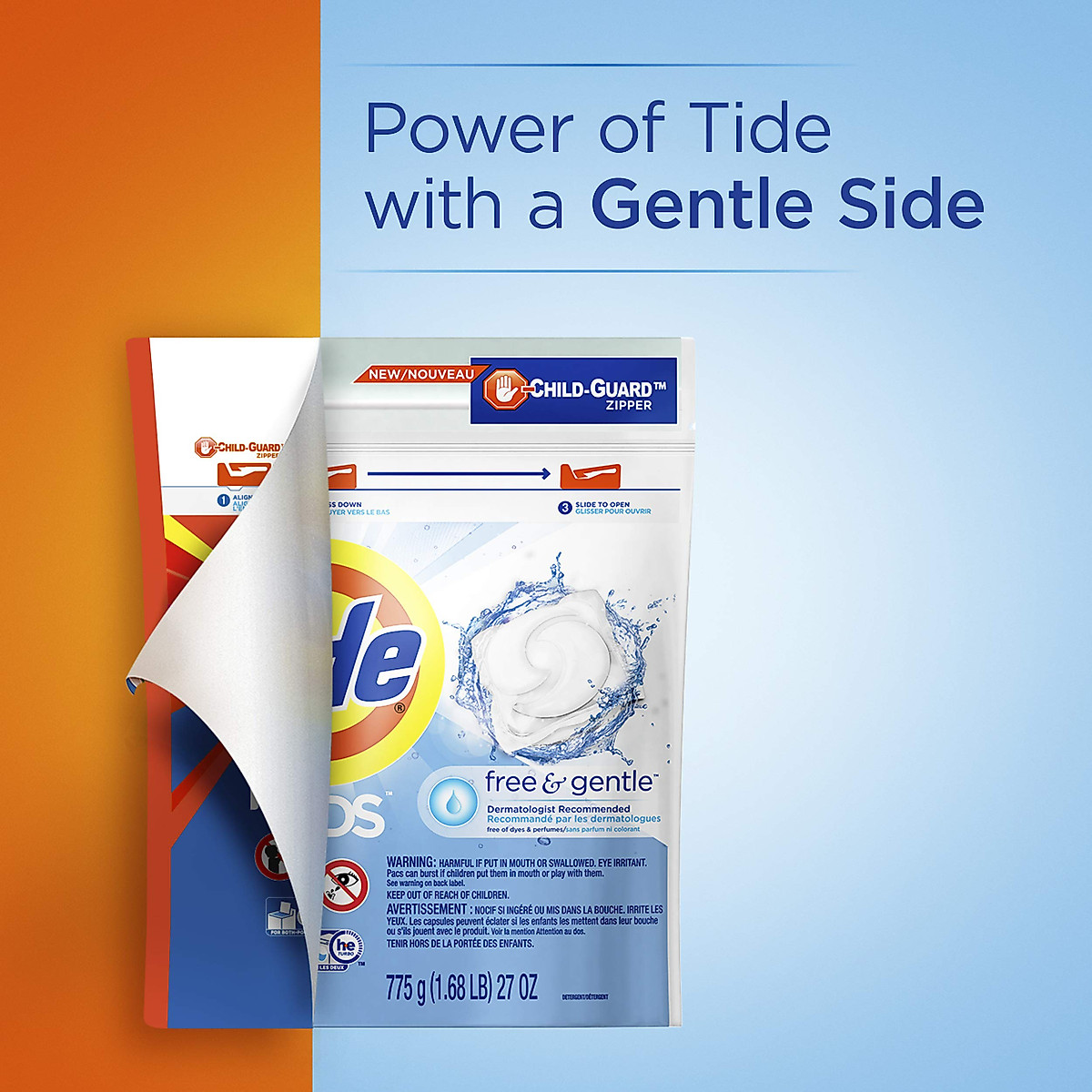 Tide PODS Free & Gentle Liquid Laundry Detergent Pacs, 35 count
