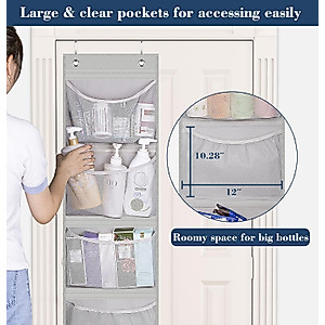 KEETDY Over The Door Organizer Storage for Closet with 5 Pockets Organizer for Bedroom Bathroom, 2 Pack
