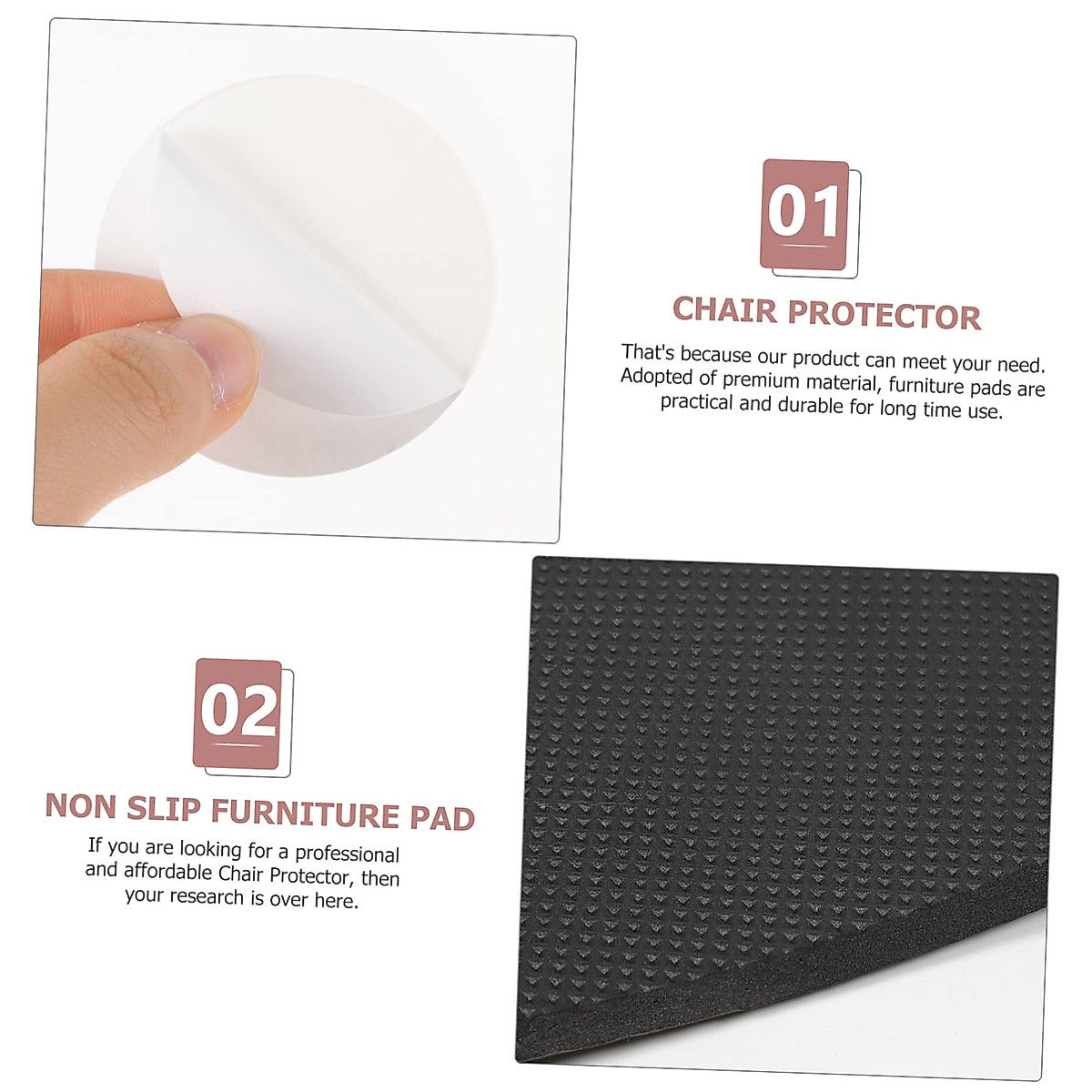 Zerodeko Anti-Slip Mat for Recliner Rubber Gripper Pad Pads for Swivel Chair Rubber Furniture Gripper Pad Recliner Rubber Pad Non Slip Furniture Pads Furniture Stoppers Round Floor Chair