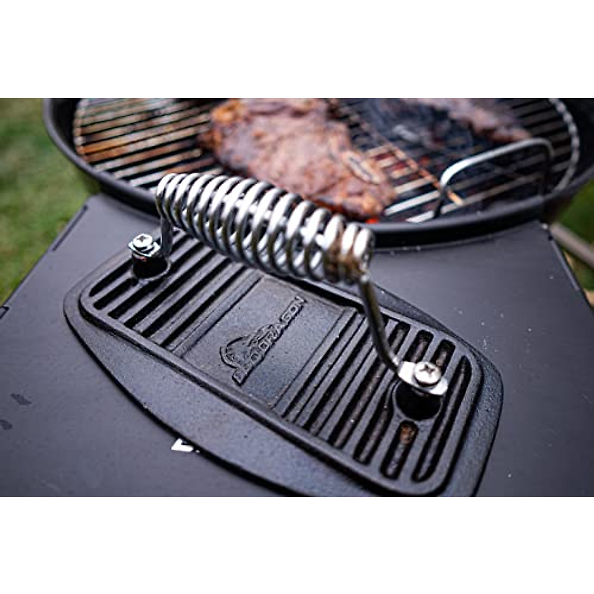 BBQ Dragon Cast Iron Barbecue Press, BBQ Grill Press, Grill Accessories, Griddle Weight, Meat Press, Best for Removing Unwanted Fat, Paninis & Sandwiches, Hamburgers and Steaks