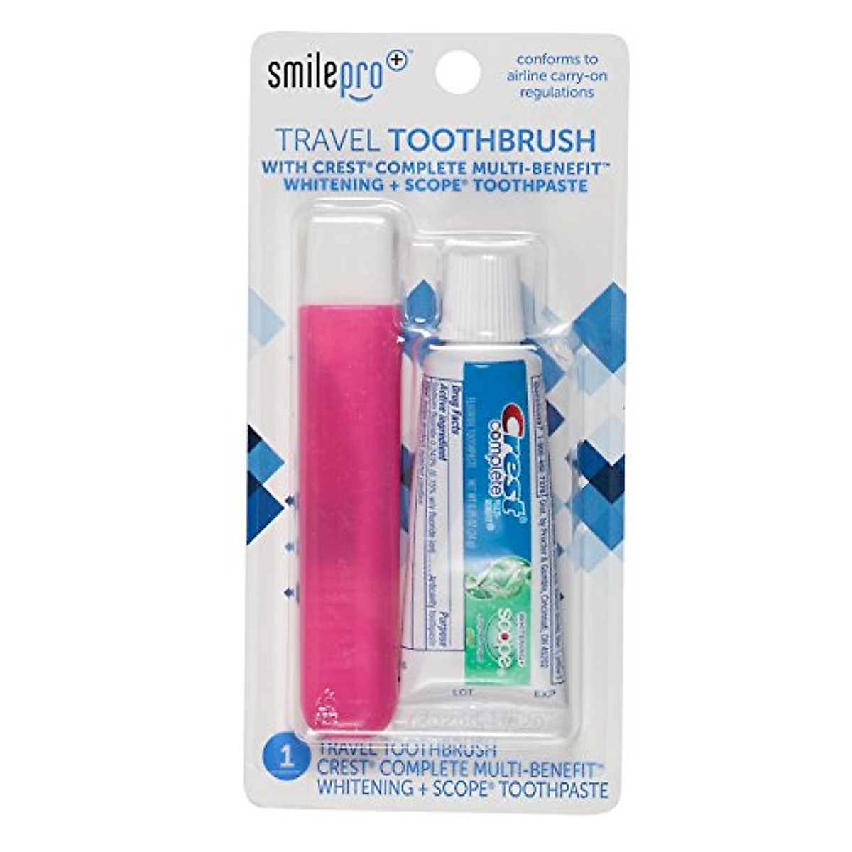 Dental Source Travel Toothbrush and Crest Toothpaste Kit, 3-pack