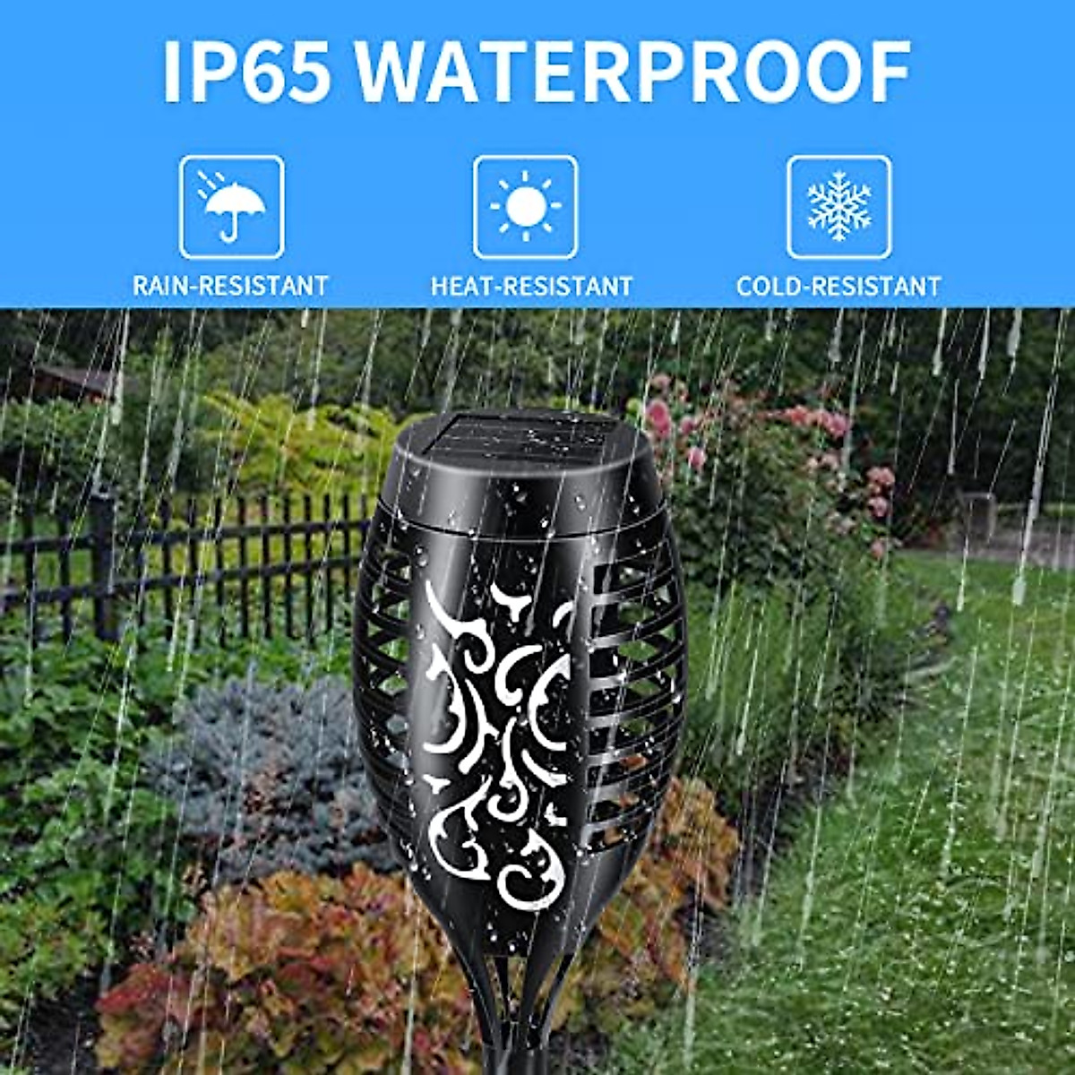 SHEDALED Solar Lights Outdoor 12 Pack, Solar Torch Light with Flickering Flame, Waterproof Outdoor Lighting Solar Powered Pathway Lights, Decoration Lighting for Garden Yard Patio, Auto On/Off