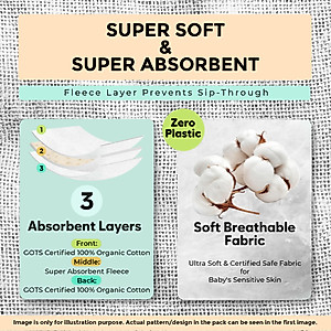 KiddyStar 5-Pack 21”x10” Burp Cloths for Boys & Girls - Absorbent Organic Cotton Burp Cloth for Burping, Spit-up, Drooling, Baby Wipe