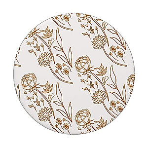 Flowers Floral Beige Terracotta Bohemian Aesthetic Women PopSockets Swappable PopGrip