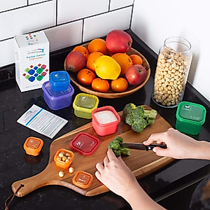 GOANDWELL Portion Control Container Kit for Weight Loss -21 Day Labeled Meal Food Containers - 21 Day Tally Chart with e-Book (7 Piece Labeled)