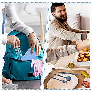 Travel Utensils with Case, 4 Sets Reusable Utensils Set for Lunch Box, Plastic Travel Cutlery Set, Portable Knife Spoon Fork Chopsticks Utensil Sets, Tableware for Camping Picnic Daily Use