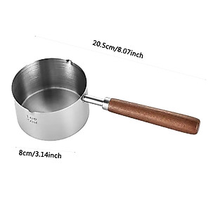 BinaryABC Mini Sauce Pan Cooking Pot Chocolate Melting Pot,Stainless Steel Sauce pan with Pour Spout,Mini Butter Coffee Milk Warmer Pot,Small Nonstick Pot,250ml