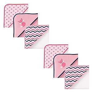 Luvable Friends Unisex Baby Cotton Terry Hooded Towels, Foxy 6-Piece, One Size