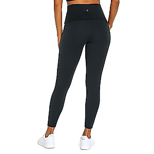 Balance Collection Womens Aubrey High Rise Fold Over Legging, Black