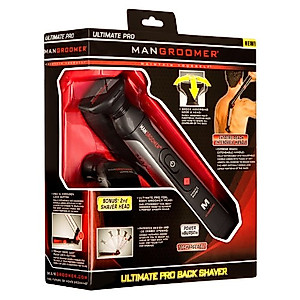 MANGROOMER - ULTIMATE PRO Back Shaver with 2 Shock Absorber Flex Heads, Power Hinge, Extreme Reach Handle and Power Burst
