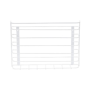 Household Essentials White Tall Basket Organizer | Mounts to Solid Cabinet Doors or Walls