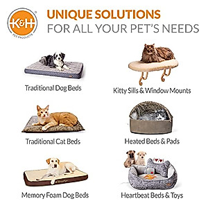 K&H PET PRODUCTS Self-Warming Lounge Sleeper Dog Bed Medium 24 X 30 Inches Brown Paisley Print