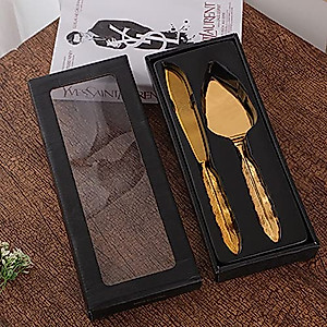 European Style Wedding Cake Knife and Server Set Exquisite Cake Cutting Set for Wedding Cake Cutting Set for Wedding (Gold-1)
